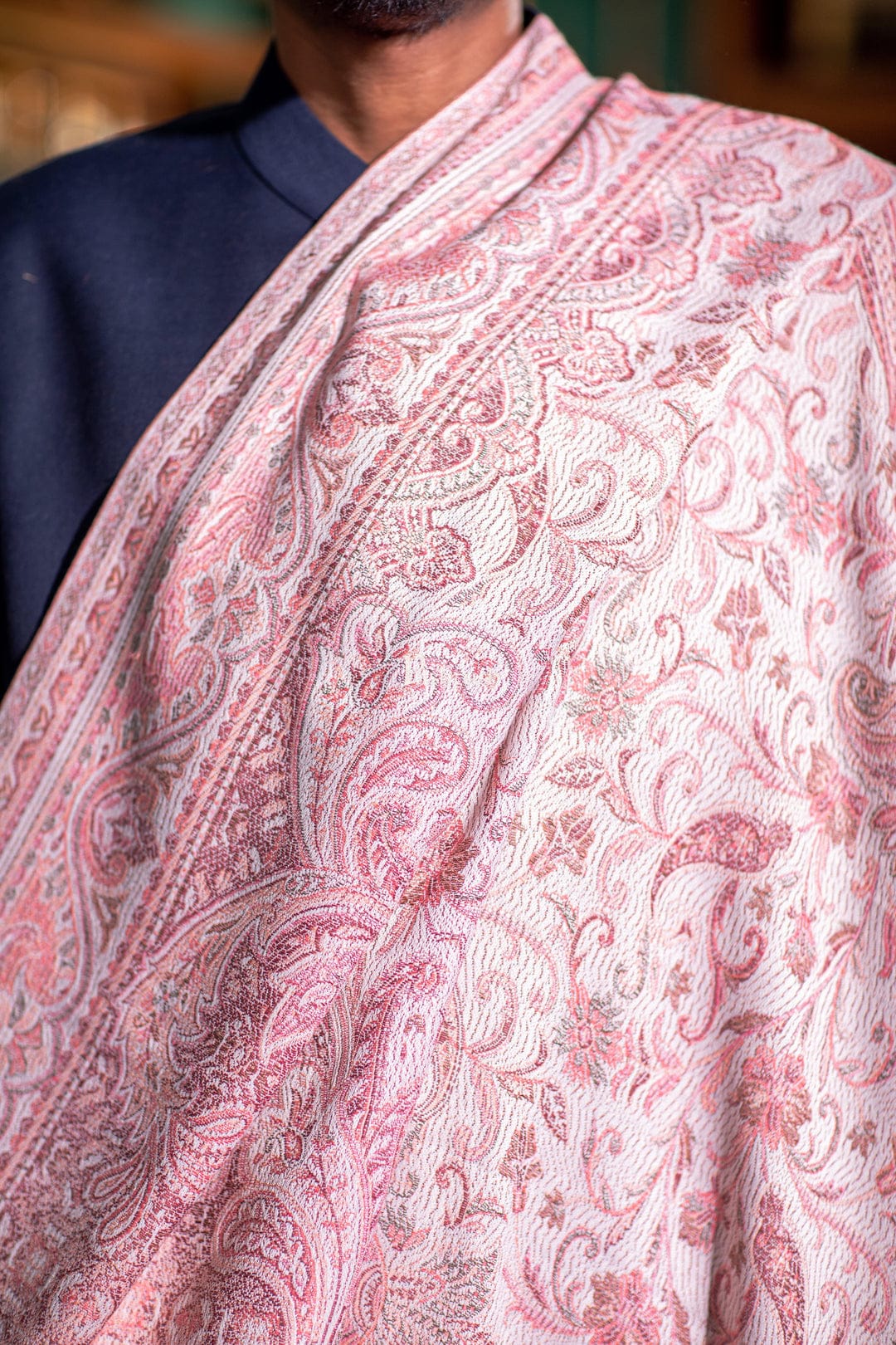 Pashtush His And Her Set Of Mens Jamawar Stole and Womens Extra Fine W ...