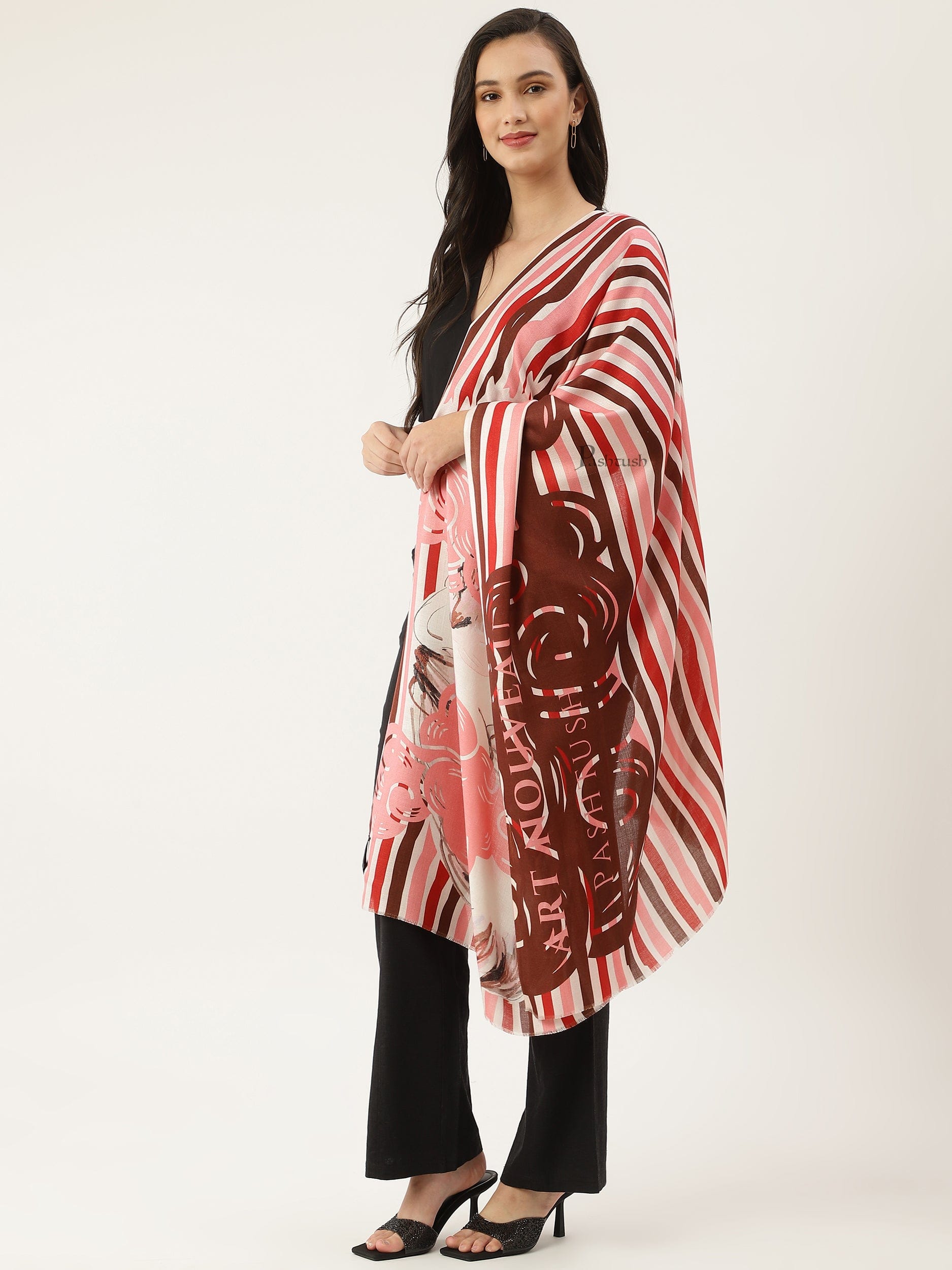 Pashtush womens Bamboo stole , Dutch Impasto Art, Printed, Multicolour ...