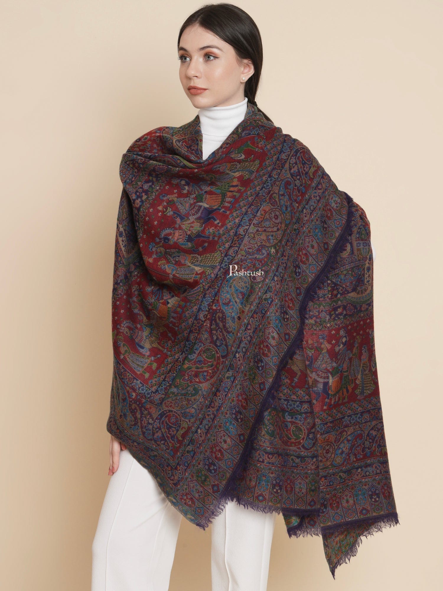 Pashtush Womens Womens, 100% Pure Wool With Woolmark Certificate, Darb ...